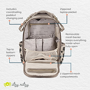 Itzy Ritzy Diaper Bag Backpack – Large Capacity Boss Plus Baby Backpack Diaper Bag Featuring 19 Pockets, Changing Pad, Stroller Clips, and Comfortable Backpack Straps, Leopard