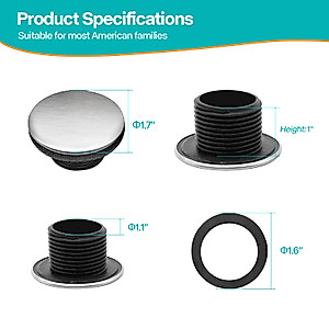 BERYLER® 2 Pack Kitchen Sink Hole Cover (1.2” to 1.6” in Diameter), Brushed Nickel Faucet Hole Cover Stainless Steel, Sink Tap Hole Cover Brushed Nickel