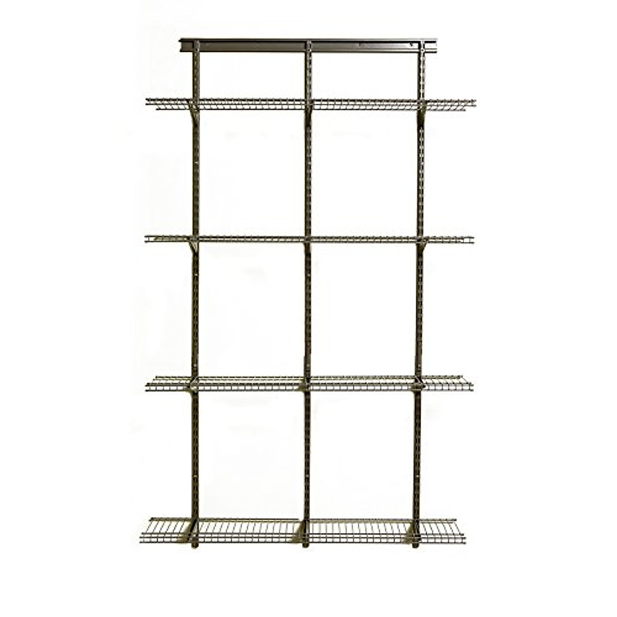 ClosetMaid 52845 ShelfTrack Adjustable Utility Organizer Kit, 4' X 12", Nickel