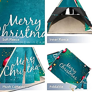 enheng Small Pet Hideout Merry Christmas Background Hamster House Guinea Pig Playhouse for Dwarf Rabbits Hedgehogs Chinchillas