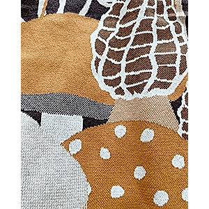 Ultra Soft Warm Lightweight Cotton Blend Knit Mushroom Blanket Mix Mashrooms Botanical Design Flannel Throw for Home Decor Sofa Couch Living Room and Bedroom Plant Lovers Gift