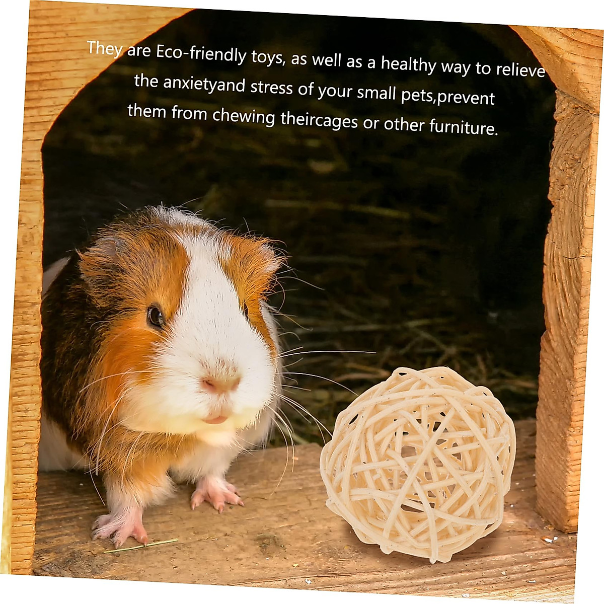 ABOOFAN 24 Pcs Pet Teething Takraw Ball Small Pet Chew Toy Hamster Toy Guinea Pig Boredom Breaker Exercise Teeth Care Toy Hamster Chew Toy Budgie Chew Toys Rabbit Rattan Hamster Supplies