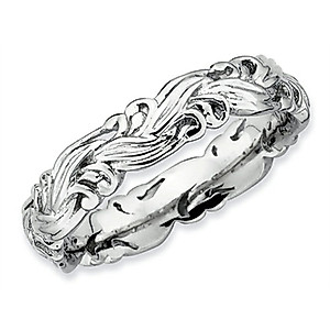 Stackable Expressions Sterling Silver Polished Stackable Ring Size 6