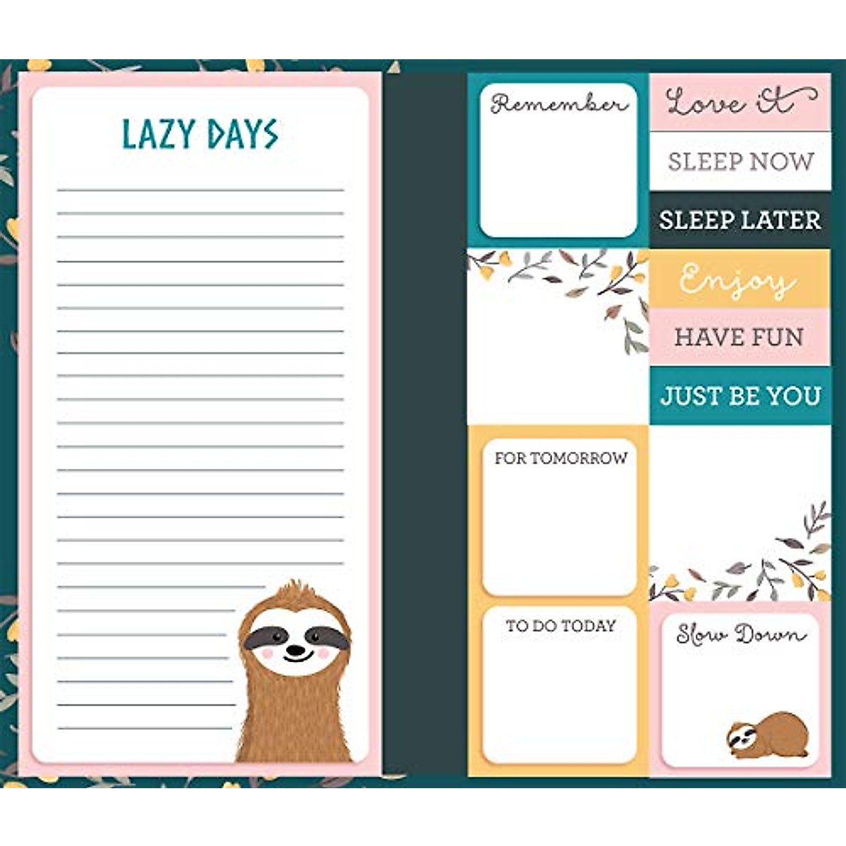 Book of Sticky Notes: Notepad Collection (Sloth Lazy Days)