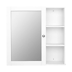 YEMELI Bathroom Cabinet Bathroom Wall Mirror Medicine Cabinet Bathroom Cabinet Wall Mounted Single Mirror Door White 24 x 7.5 x 24 Inch