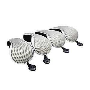Sword &Shield sports Golf Hybrid Club Head Covers Set of 4 with Interchangeable No. Tag UT Cover (Grey)