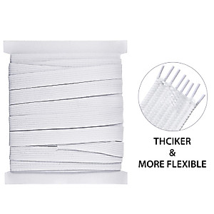 Elastic White Elastic for Sewing Knit Elastic Band (1/2 Inch x 11 Yards)