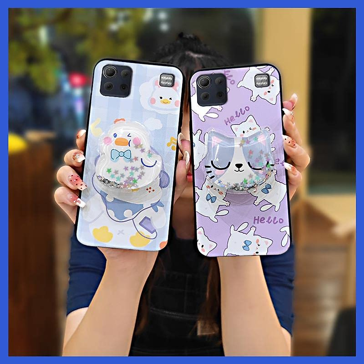 Protective TPU Lulumi Phone Case for LG K92 5G/Q92, Back Cover Drift Sand Silicone Durable Cartoon Anti-Knock Foothold Cute Shockproof Anti-dust Cartoon Dirt-Resistant Waterproof Kickstand, 7