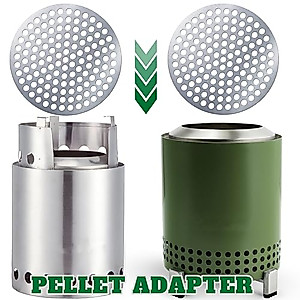 CAMP FANSIPAN Pellet Adapter for Solo Stove Mesa, Mesa XL, Campfire, Titan, Lite Fire Pit.Dual Fuel Wood, Pellet.Prevents Pellets Falling, Increase Burn Time.Stainless Steel.Thickness 2mm