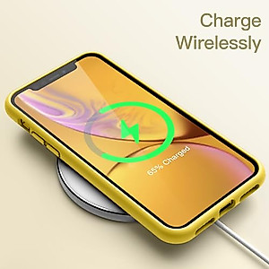 JETech Silicone Case for iPhone XR, 6.1-Inch, Silky-Soft Touch Full-Body Protective Case, Shockproof Cover with Microfiber Lining (Yellow)