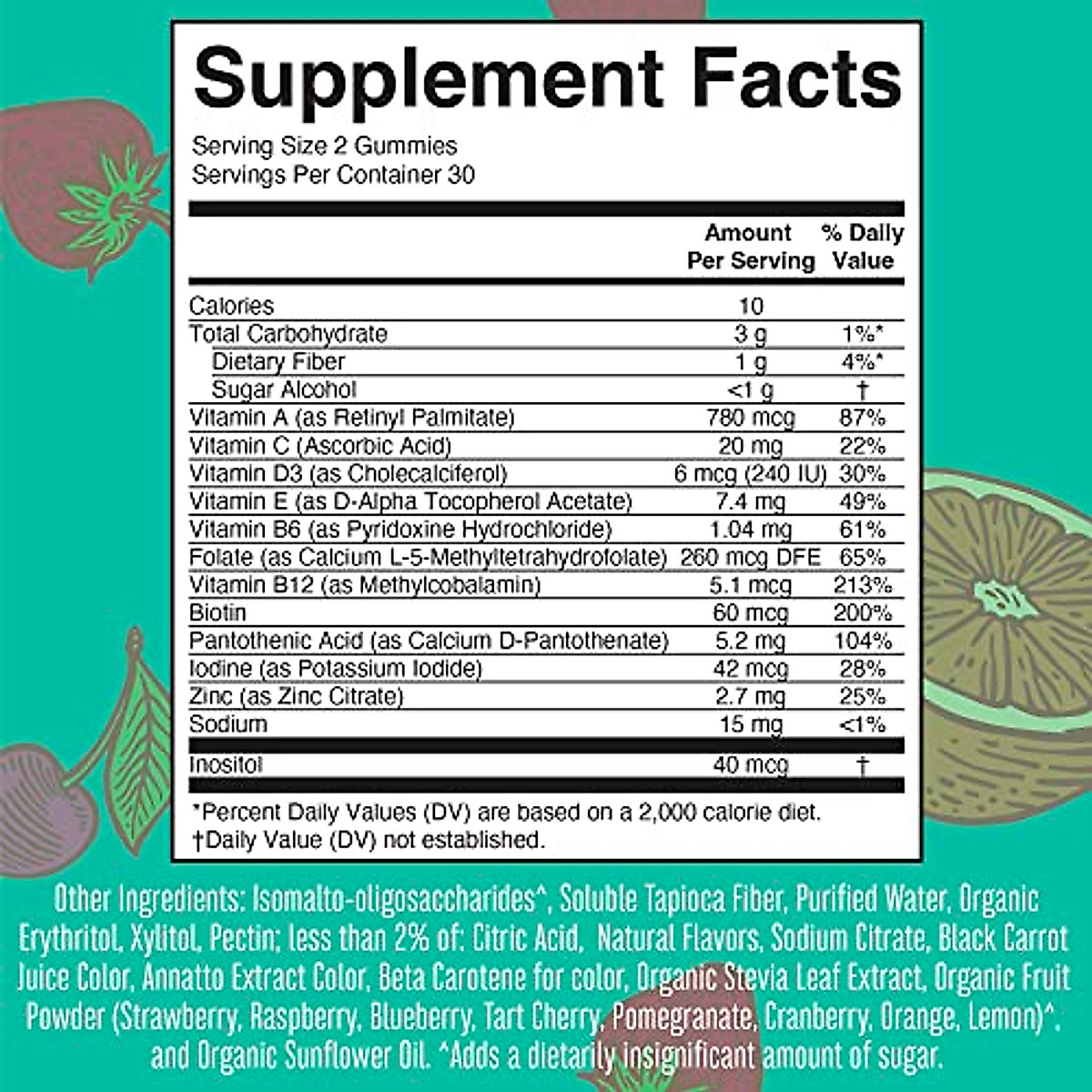 Teen Multivitamin Gummies & Fiber Gummies for Adults Bundle by MaryRuth's | Vitamin C, D and E, B Vitamins | Biotin | Immune Support | Energy, Skin & Hair | Prebiotics | Gut Health & Digestion Support