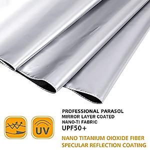 G4Free UPF 50+ UV Protection Travel Umbrella 46 Inch Windproof Silver Coating Sun Blocking Umbrella (Black)