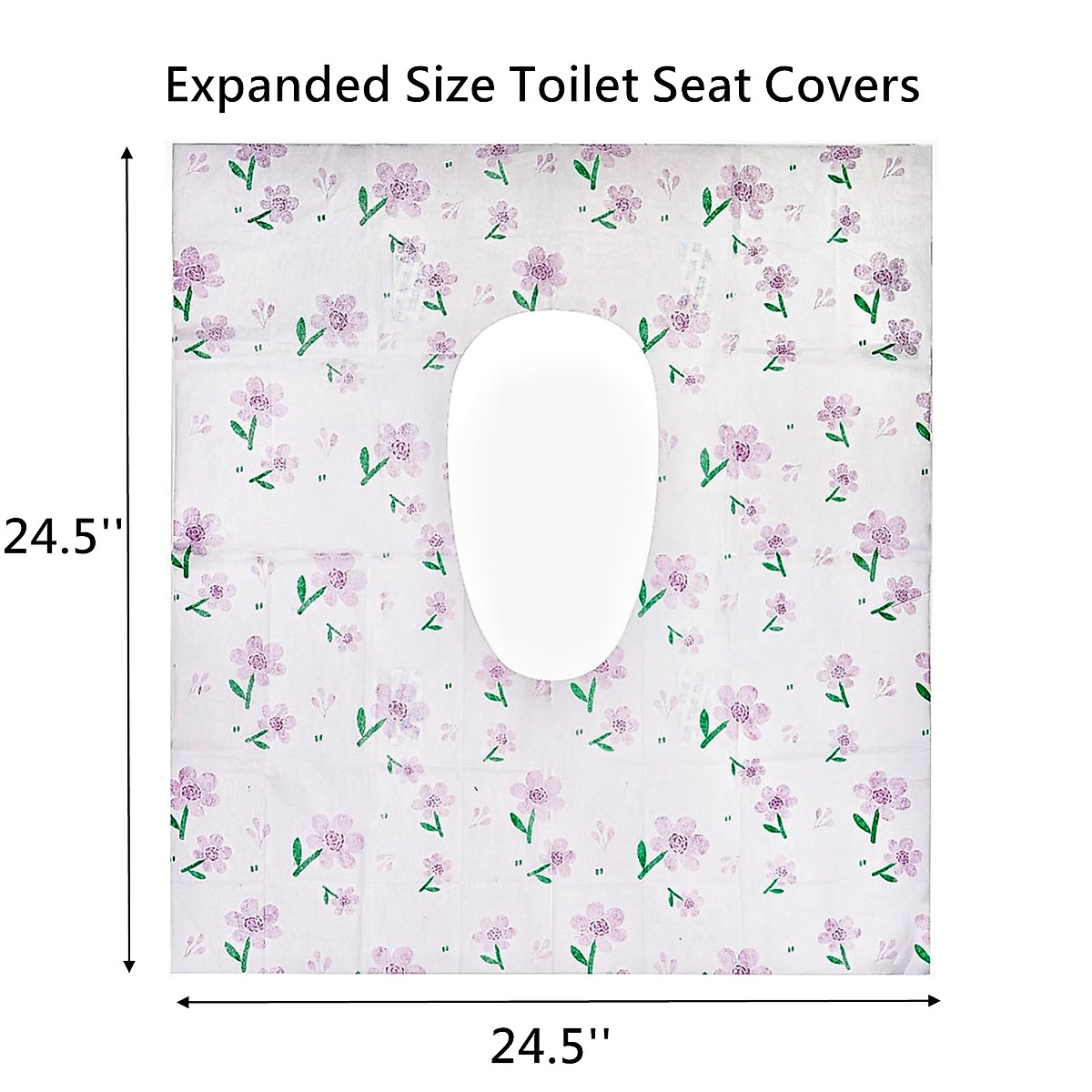 Tebery 50 Pack Extra Large Disposable Toilet Seat Covers, Cute Printed Potty Seat Covers for Toddlers, Kids, and Adults - Waterproof, Portable for Travel