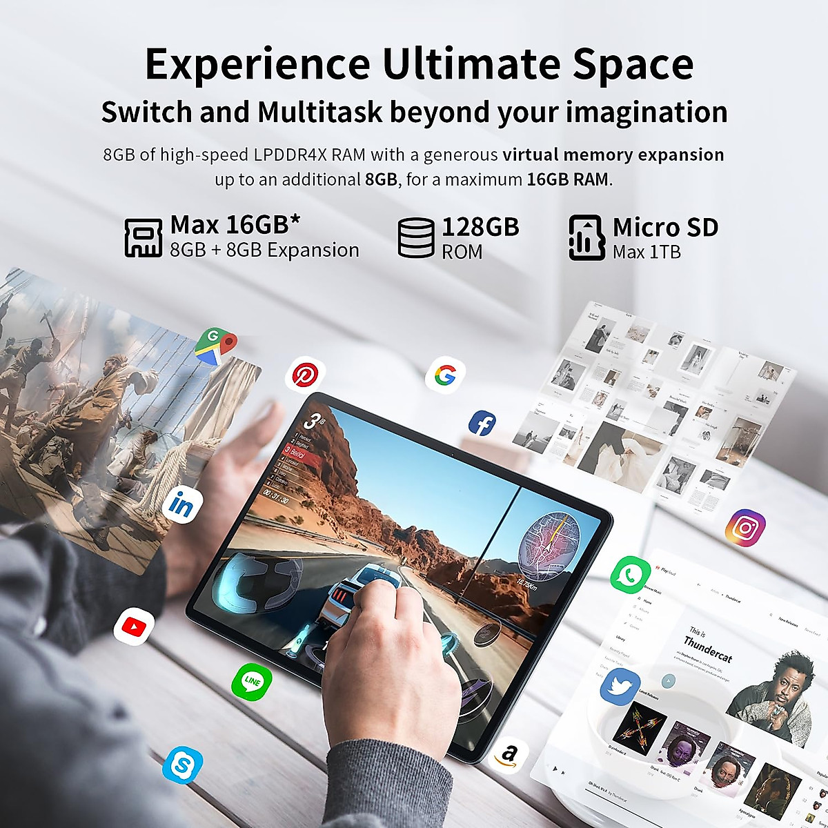 TECLAST P40HD Tablets HD Excellence 10 inch Tablets Android 13 Expandable Storage Gaming Tablet 4G LTE/SIM+5G WiF Tablet Long Lasting Battery Android Tablet Powerful Core Fast Tablet