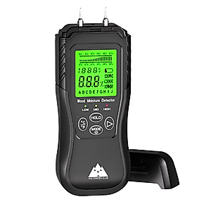VOLCANOES CLUB Moisture Meter - Water Leak Detector - Wood Moisture Meter for Drywall Walls Firewood Lumber - Digital Humidity Sensor Moisture Tester - PinType Moisture Detection Home Woodworking Tool