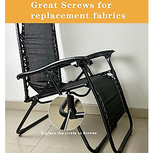 Zero Gravity Chair Replacement Screw & Nut for Repair 17" 19" 21" Gravity Chair Fabric, 1.54" Lenth 0.23“ Diameter, 2 Pack