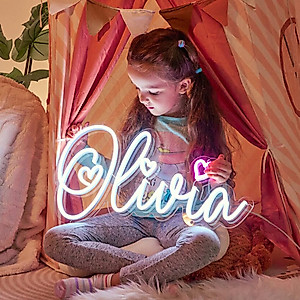 Custom Neon Signs,Personalized Neon Name Sign for Wedding Bedroom Birthday Christmas Party Game Room Home Wall Decor Bar Salon Business Logo Congrats Gifts Led Neon Light Sign (1 Line Text (10"-16"))