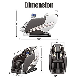 Real Relax PS6000 Massage Chair, 58.3D x 31.5W x 61.5H in, Brown