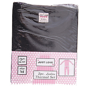 Just Love 95862-Black-M Women's Thermal Underwear Pajamas Set Base Layer Thermals