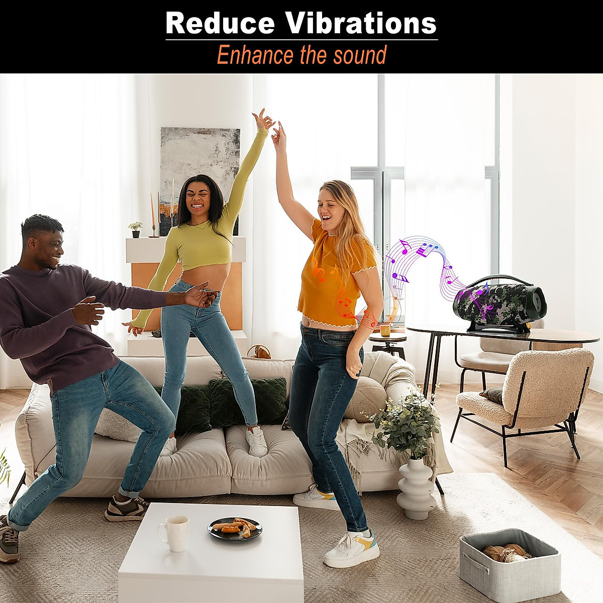 Desktop Stand for JBL Boombox 3/Boombox 2/Boombox, TXEsign Acrylic Speaker Mount Base Holder Desk Display Stand Table Stand Holder for JBL Boombox