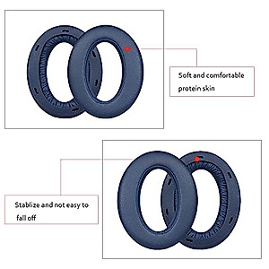 WH-XB910N Replacement Earpads Comfortable Protein Leather Ear Cushions Noise Canceling Headset Cover Earmuff Repair Parts for Sony WH-XB910N Over-Ear Wired&Wireless Headphone(Blue)