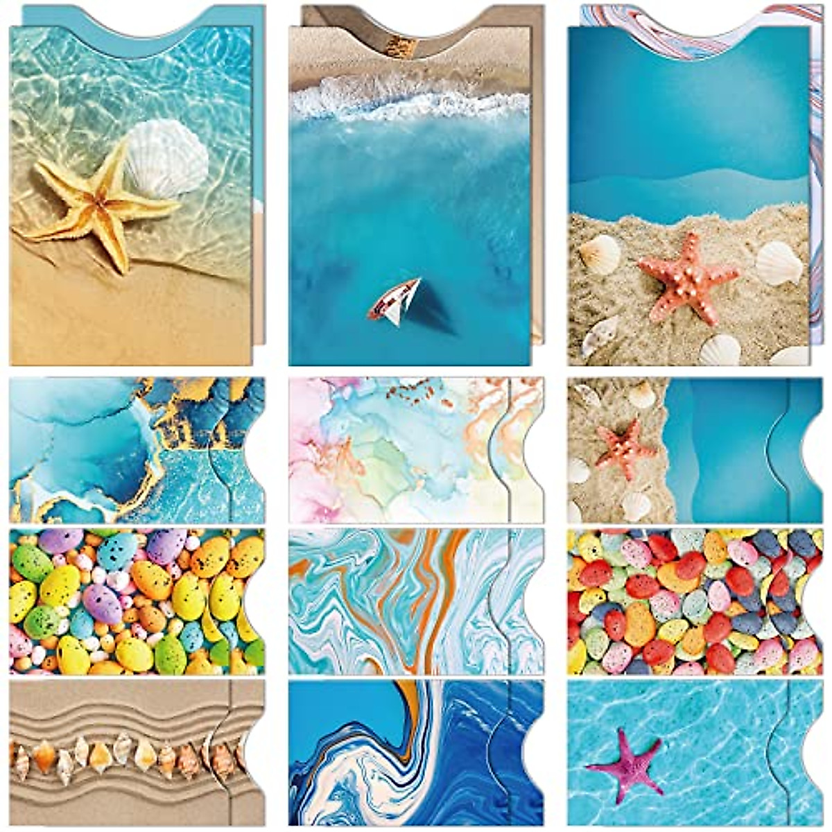 24 Pieces RFID Blocking Sleeves Aluminum Foil Identity Prevention RFID Credit Card Holders Includes 18 Card Sleeves and 6 Passport Sleeves