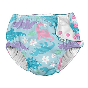 i Play Girls Reusable Absorbent Baby Swim Diapers Aqua Dinosaurs 4T