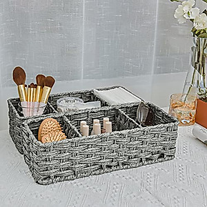 GRANNY SAYS Bundle of 2-Pack Wicker Storage Baskets & 2-Pack Woven Storage Baskets for Bathroom