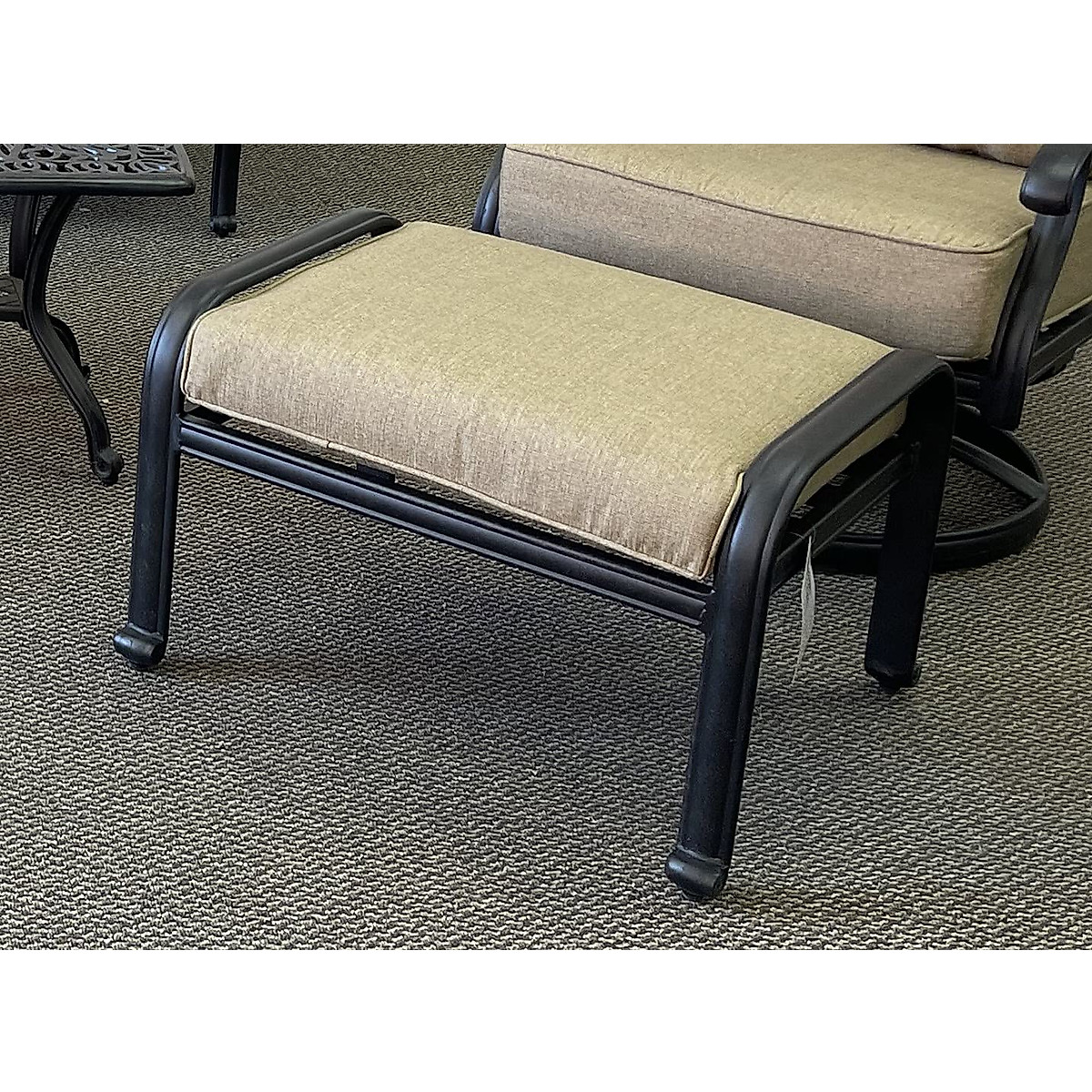 PatioLand Elizabeth Outdoor Patio 5pc Adjustable Club Chairs Cast Aluminum - Antique Bronze (Olefin Walnut Cushion)