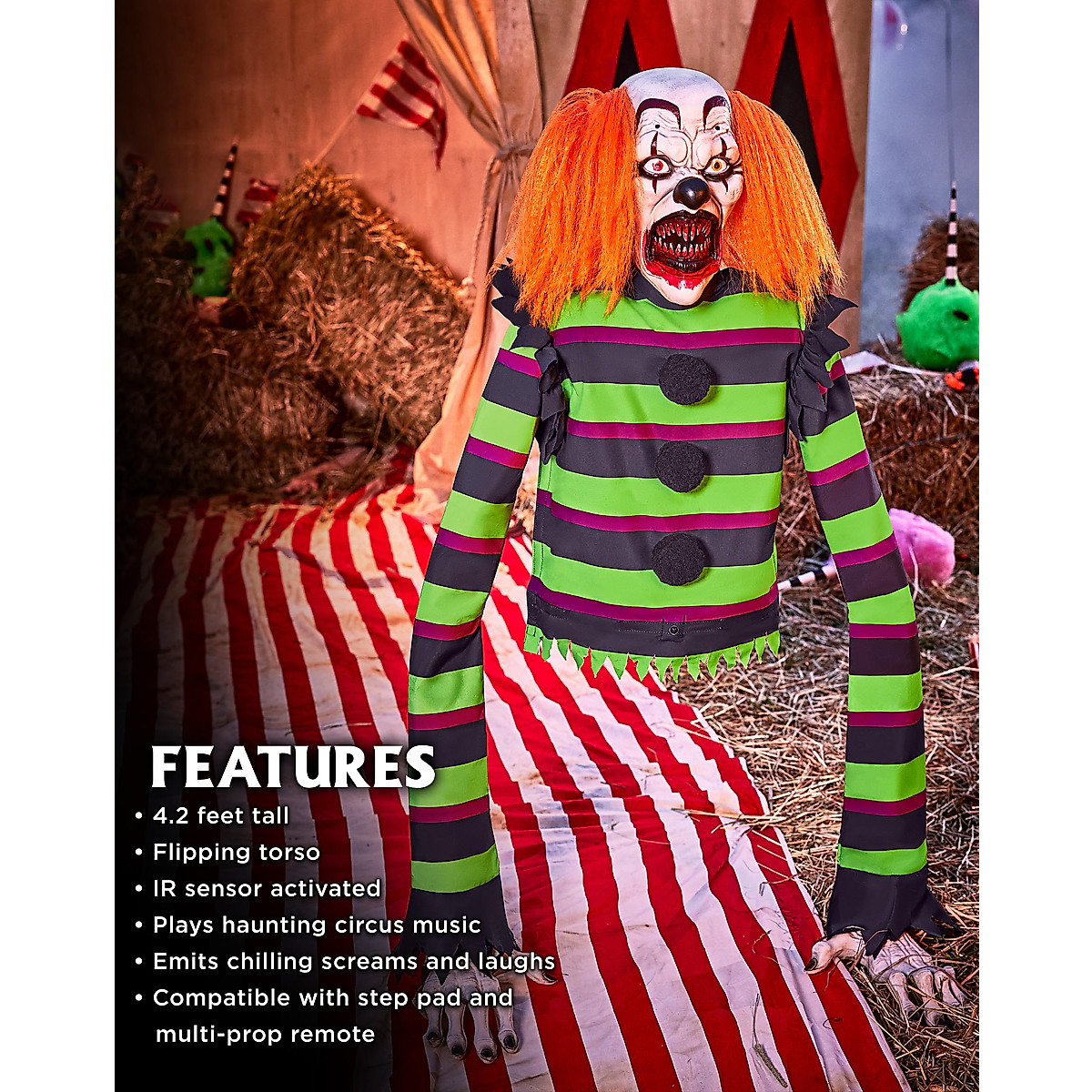 Spirit Halloween 4.2 Ft Poor George Animatronic | Decorations | Animated | Flipping Torso Motions | Plays Sounds