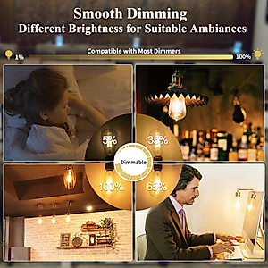 DiCUNO ST64 Edison LED Bulb 60W Equivalent, 6W, Warm White 2700K, Dimmable Vintage LED Light Bulbs, 700LM E26 Medium Base with Clear Glass for Dining Room, Kitchen Lighting,Pack of 6