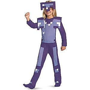 Disguise Minecraft Costume, Enchanted Diamond Armor Outfit for Kids, Minecraft Costume Halloween, Small (4-6)
