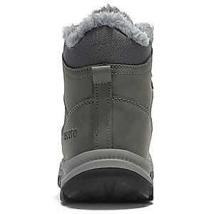 TSIODFO Snow Boots for Men Waterproof Winter Shoes The Cold Weather Insulated Fur Warm Outdoor Boots Grey Size 12