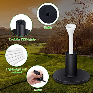 23 Pieces Rubber Golf Tees Set Golf Rubber Tees Holders for Driving Range Mats Value Tee Holder for Golf Hitting Mats and Indoor Outdoor Training Mixed Size 1.5 2.3 2.7 3.1 3.5 Inch (Black)