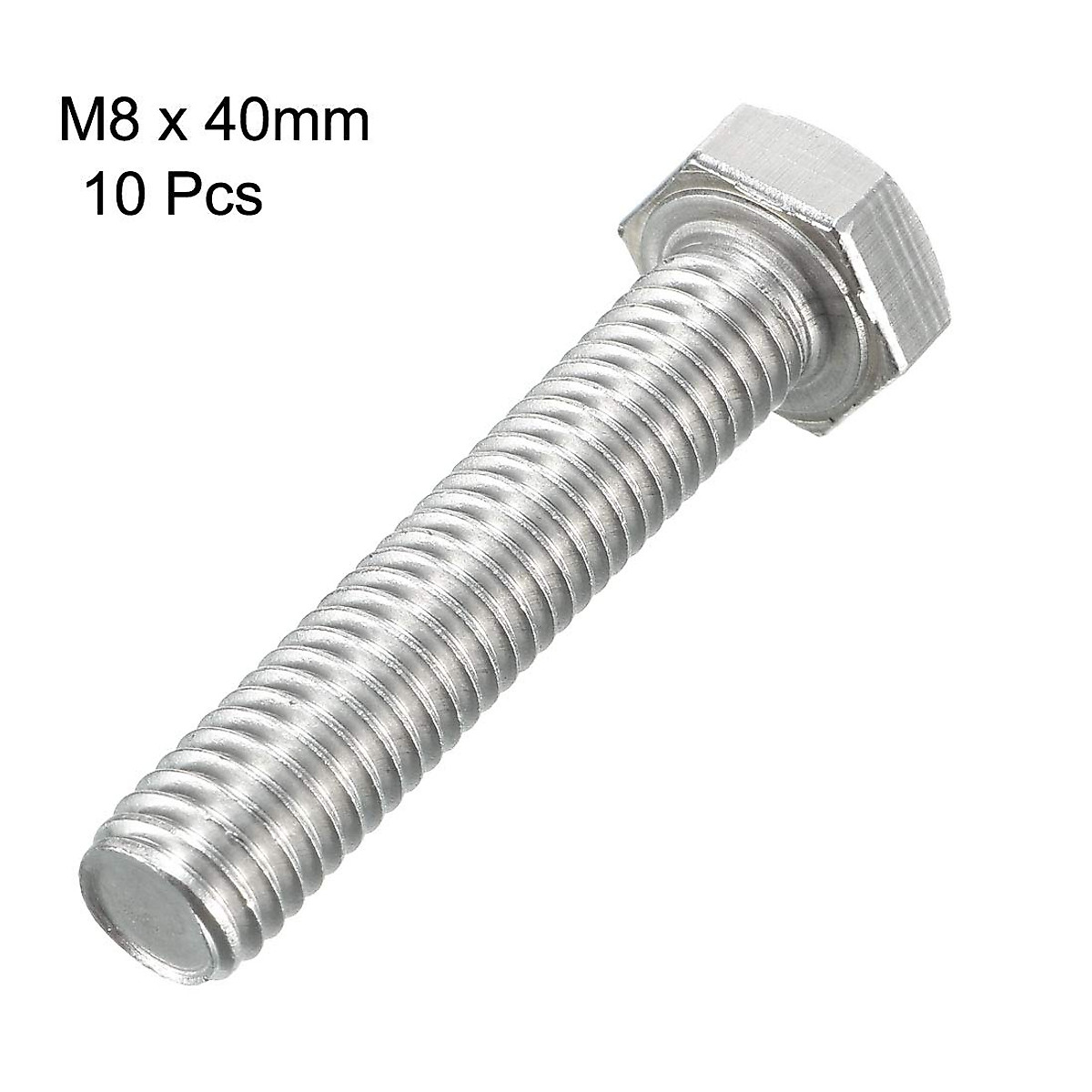 uxcell M8x40mm Hex Bolts 304 Stainless Steel Hexagon Screw Bolt 10pcs