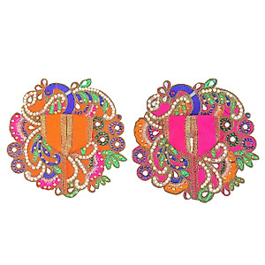 Craftsman Laddu Gopal Dress 2 Pcs Set Bal Gopal Poshak Thakurji Handmade Dress for Home and Temple. (Idol Size 0).