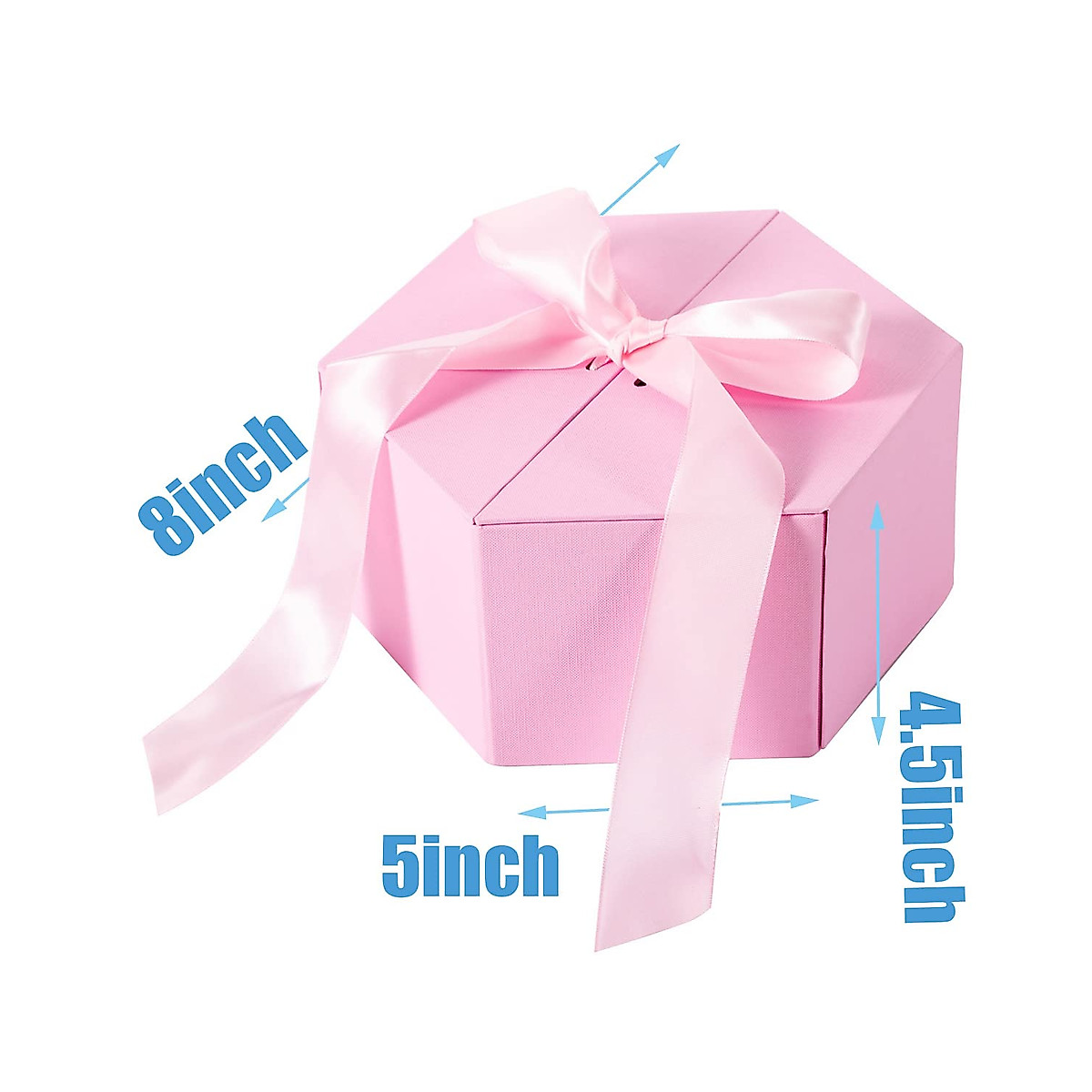 JSUPMKJ Money Box for Cash Gift Pull, Money Roll Gift Box with Flower, 9 inches Large Gift Ribbon Box, Surprise Money Gift Box for Birthday/Christmas/Valentine's Day
