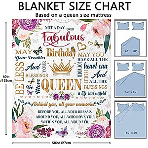 Hcoviv Happy Birthday Gifts For Women Blanket 50*60 - Birthday Queen - Best Birthday Decorations For Friends/Mom/Wife/Sister - Gifts For Women Birthday Unique, Happy Birthday Gift Ideas Throw Blankets