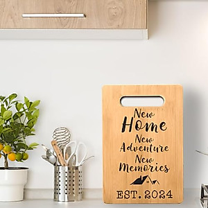 MY-ALVVAYS Housewarming Gift for New House Homeowner, Housewarming Gift, New Home Gift Idea, First Home Gift, Gift for Home, New Home New Adventure New Memories, Cutting Board Gift, 7"x 11", MCB032
