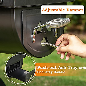 Sophia & William Heavy-Duty Charcoal Outdoor Smoker Grills, Extra Large Offset Smoker (941 SQ.IN. Cooking Area), Charcoal Grill & Smoker Combo for BBQ Patio Cooking