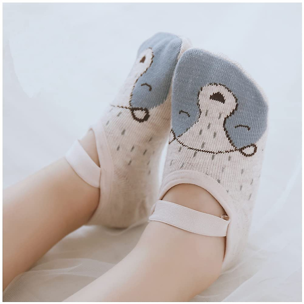 Yenzat Baby Toddler Anti Slip Non Skid Socks with Grip for Infant Girls Slippers 12-36 Months 6 Pairs