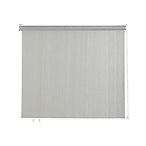 PHI VILLA Aluminum Patio Shades Roll Up Outdoor Sun Shade Roller 8ft Width by 8ft Height,Grey