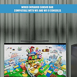 Eanetf Wii Sensor bar, Wired Infrared Sensor Bar for Wii, Replacement Wired Infrared IR Ray Motion Sensor Bar Compatible with Wii and Wii U Console