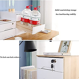 MAARKA Flat File Cabinet Storage, Desktop Drawer Cabinet, Desktop Storage Box with Drawers - Lockable File Cabinet, Solid Wood Storage Box, Home Office Desk Drawer Cabinet (Size : 2 Layer)