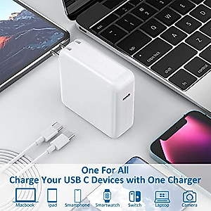 Mac Book Charger - 10ft 118W Mac Book Pro Charger, Mac Book Air Charger, USB C Charger Compatible for MacBook Pro 16 15 14 13 Inch, MacBook Air 15 13 Inch, Ipad, Samsung and All USB C Devices