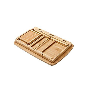 BIRDROCK HOME Portable Sit or Stand Desk with Storage Drawer and Media Slot | Folding Legs | Fits Laptops Up to 17" | 17" Tablet and Phone Slot | Smart Phones Up to 4" | Natural | Work from Home