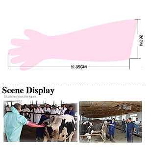 Lucky Farm Disposable long Gloves 50pcs 35inch Length Plastic Gloves Long Sleeve Gloves for Veterinary Arm Protection