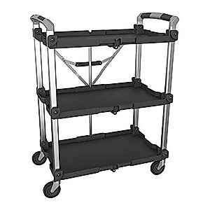Olympia Tools 85-189 Pack N Roll Collapsible Service Cart, XL, 300LB Capacity, Black & Cosco 12222PBG1E Shifter 300-Pound Capacity Multi-Position Heavy Duty Folding Dolly, Green Hand-Trucks