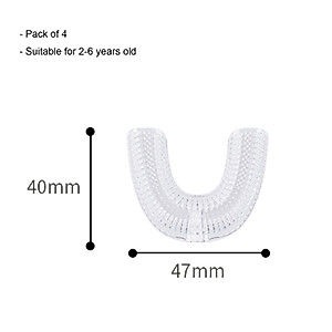 FOKER U-Shaped Electric Toothbrush Brush Replacement Heads, Kids Automatic Toothbrush Head Accessories, Replaceable Toothbrush Head, Silicone Toothbrush Head, Suitable for 2-6 Years Old, Pack of 4