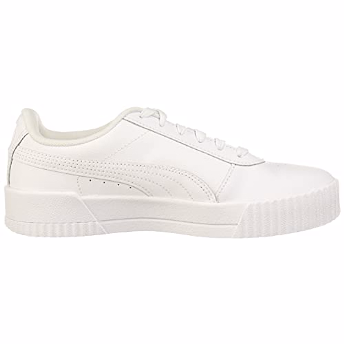 PUMA Women's Carina Sneaker, Puma White-puma White-puma Silver, 8.5 US